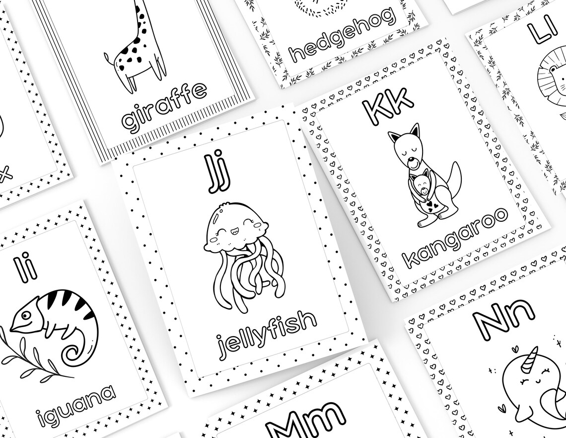 ABC Animal Coloring Pages Cute Animal Drawings Kawaii Animals Letter ...