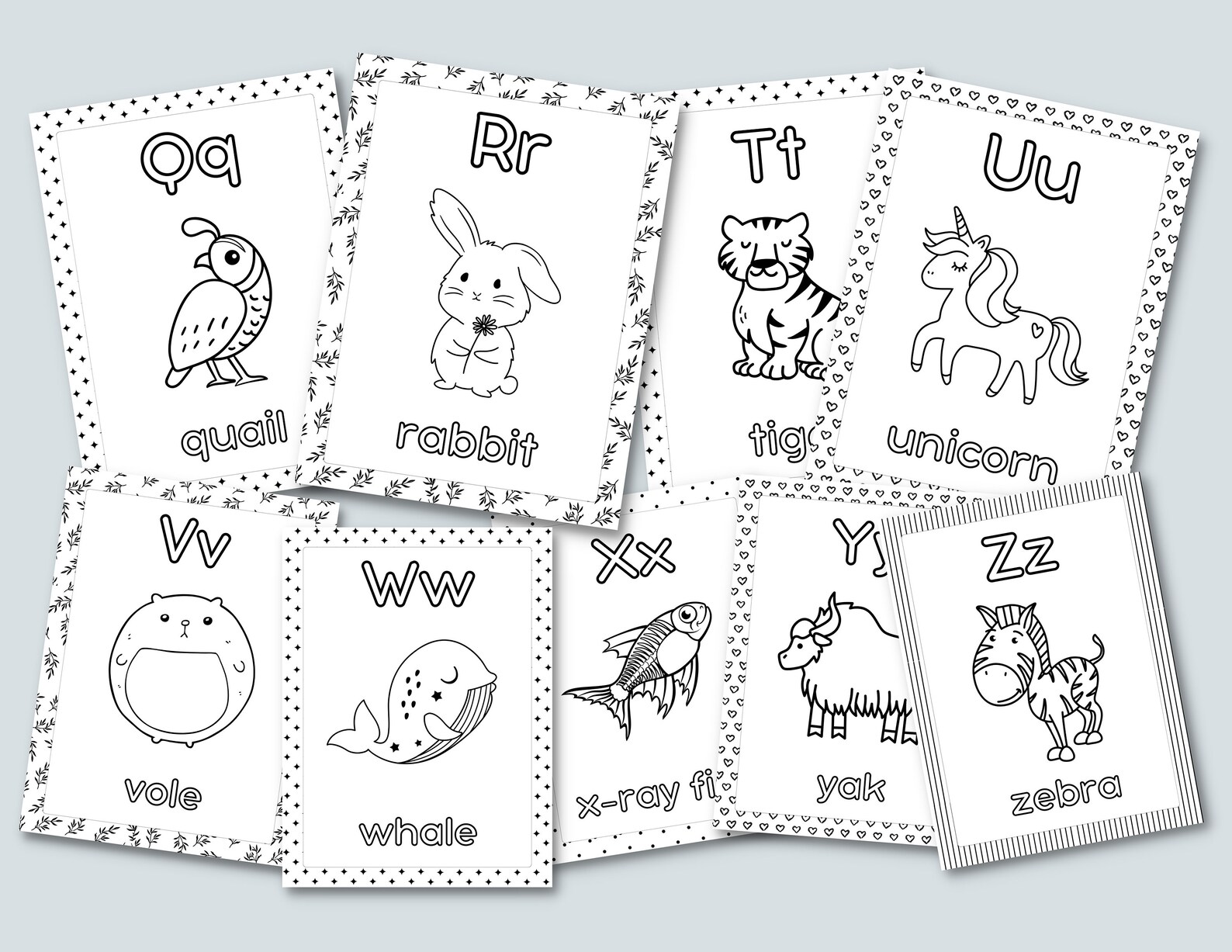 ABC Animal Coloring Pages Cute Animal Drawings Kawaii Animals Letter ...