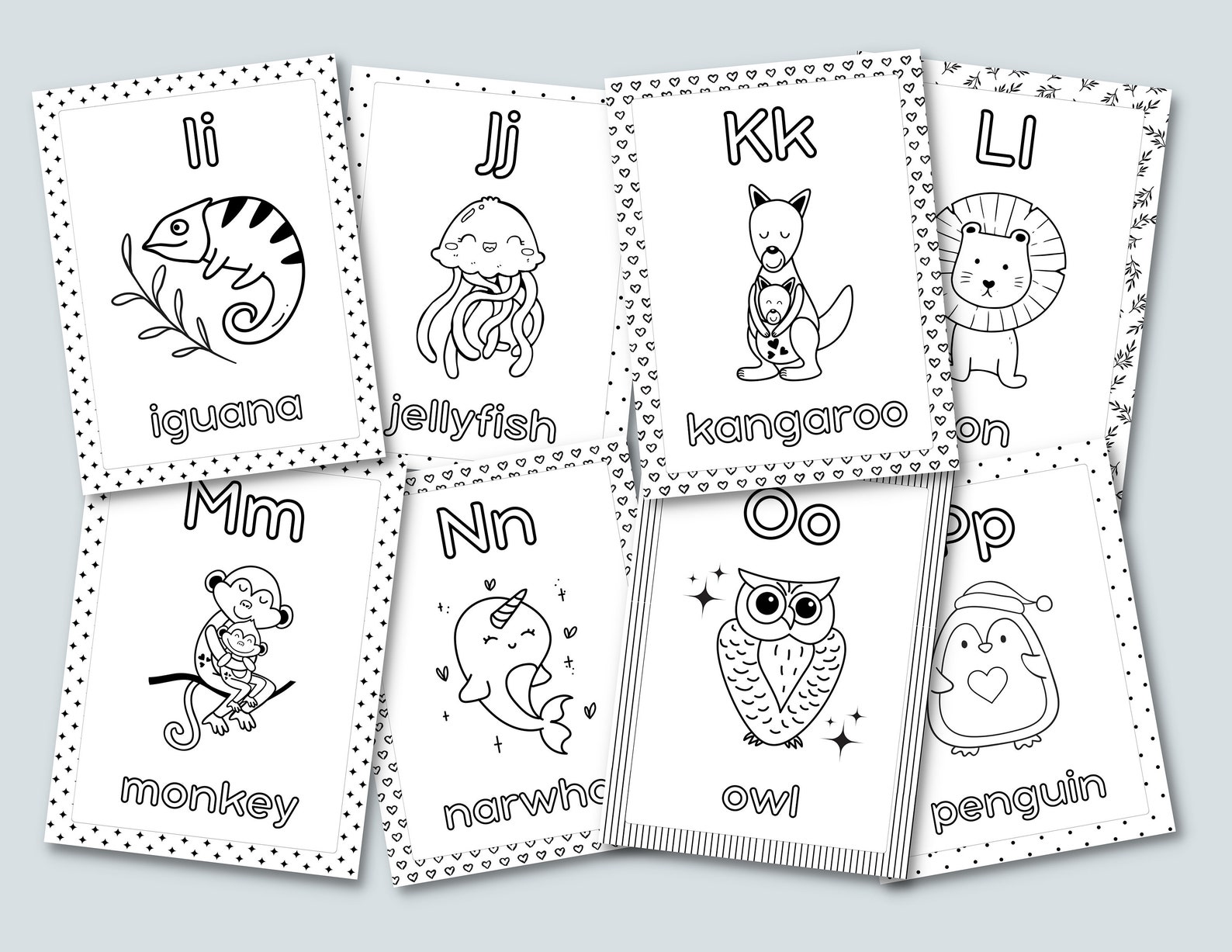 ABC Animal Coloring Pages Cute Animal Drawings Kawaii Animals Letter ...