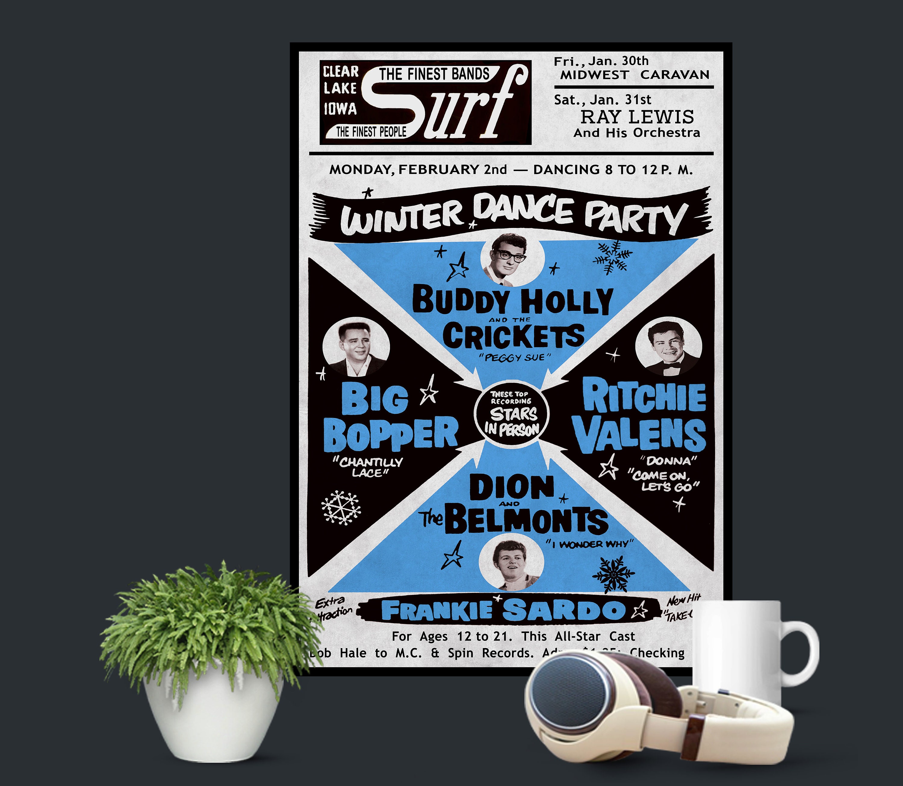 Buddy Holly 1959 the Final Concert Blue Multi-size Prints and Posters ...
