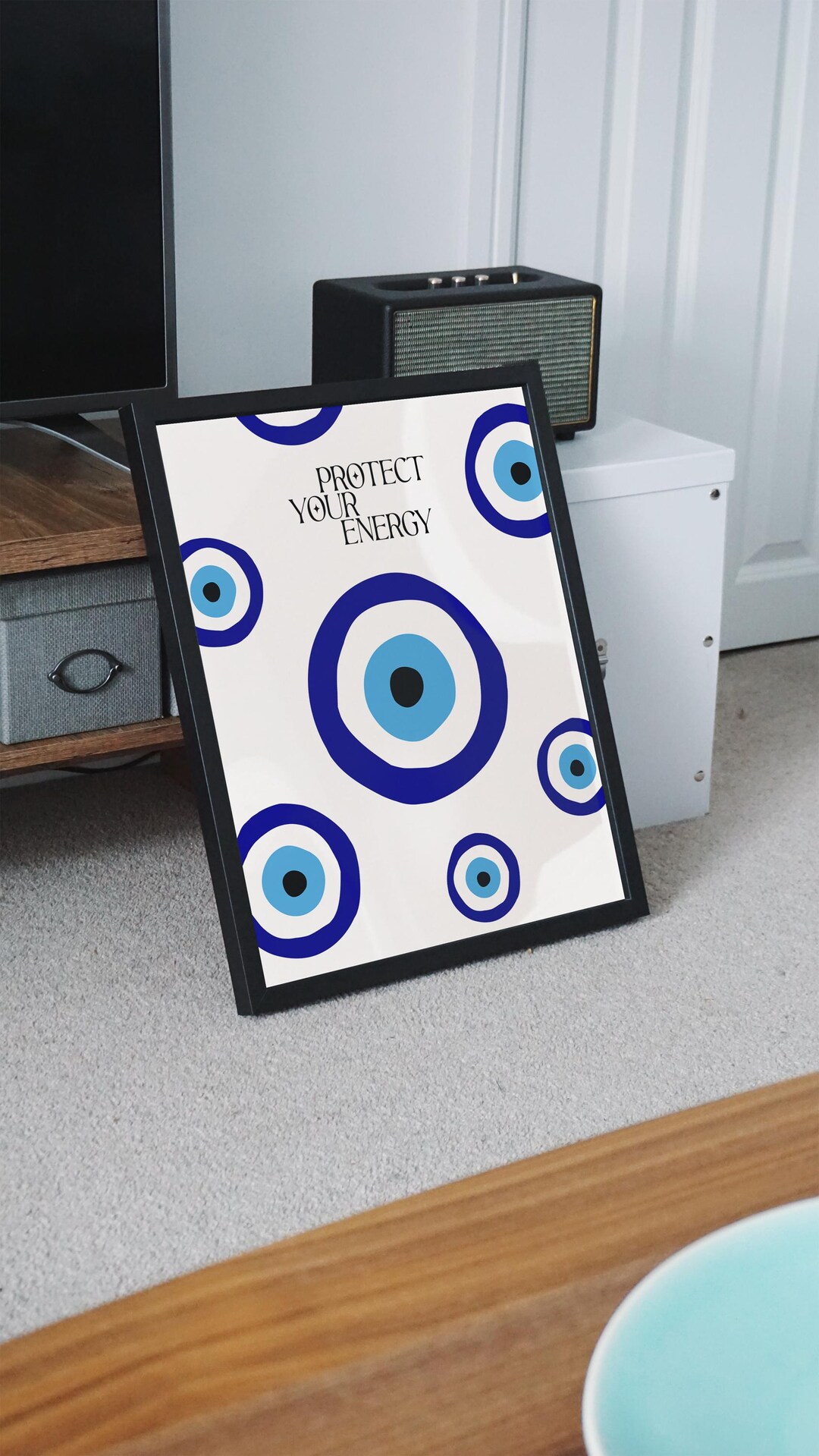 Evil Eyes Nazar Wall Art Protect Your Energy Print Witchie Art Decor ...