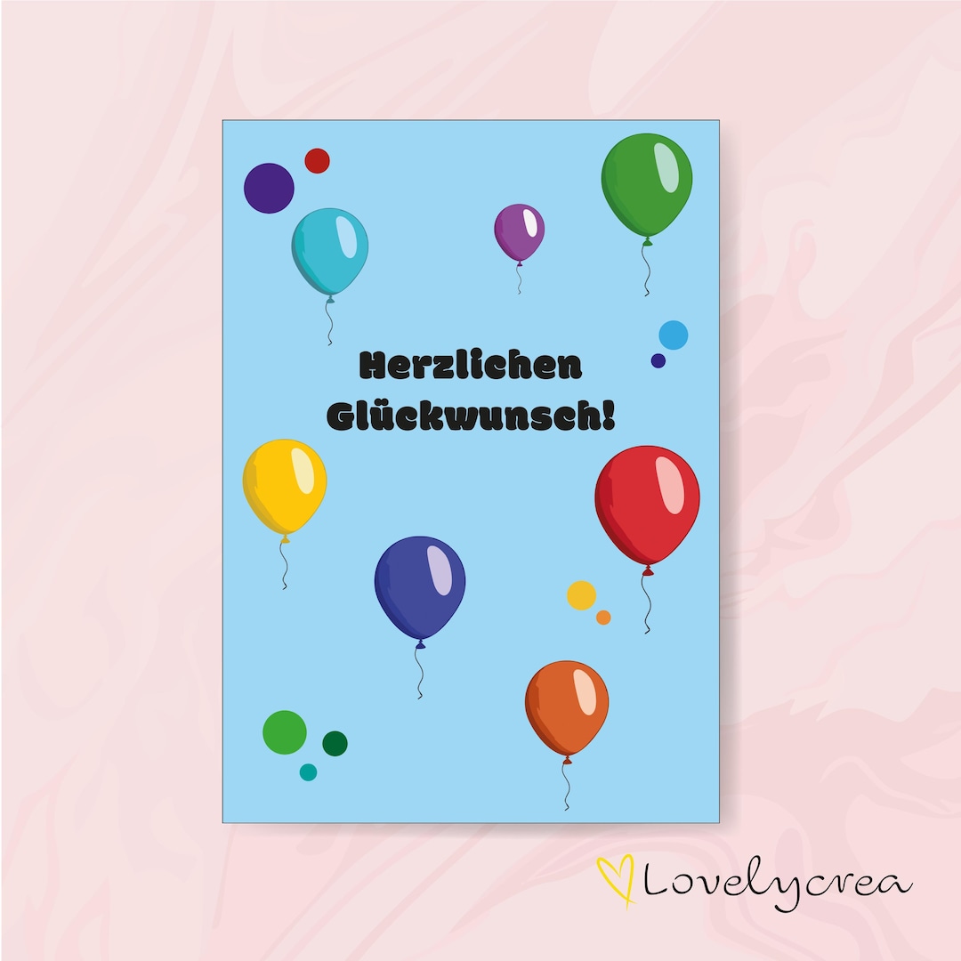 Congratulations Printable Greeting Card Foldable Blank Card PDF & JPG ...