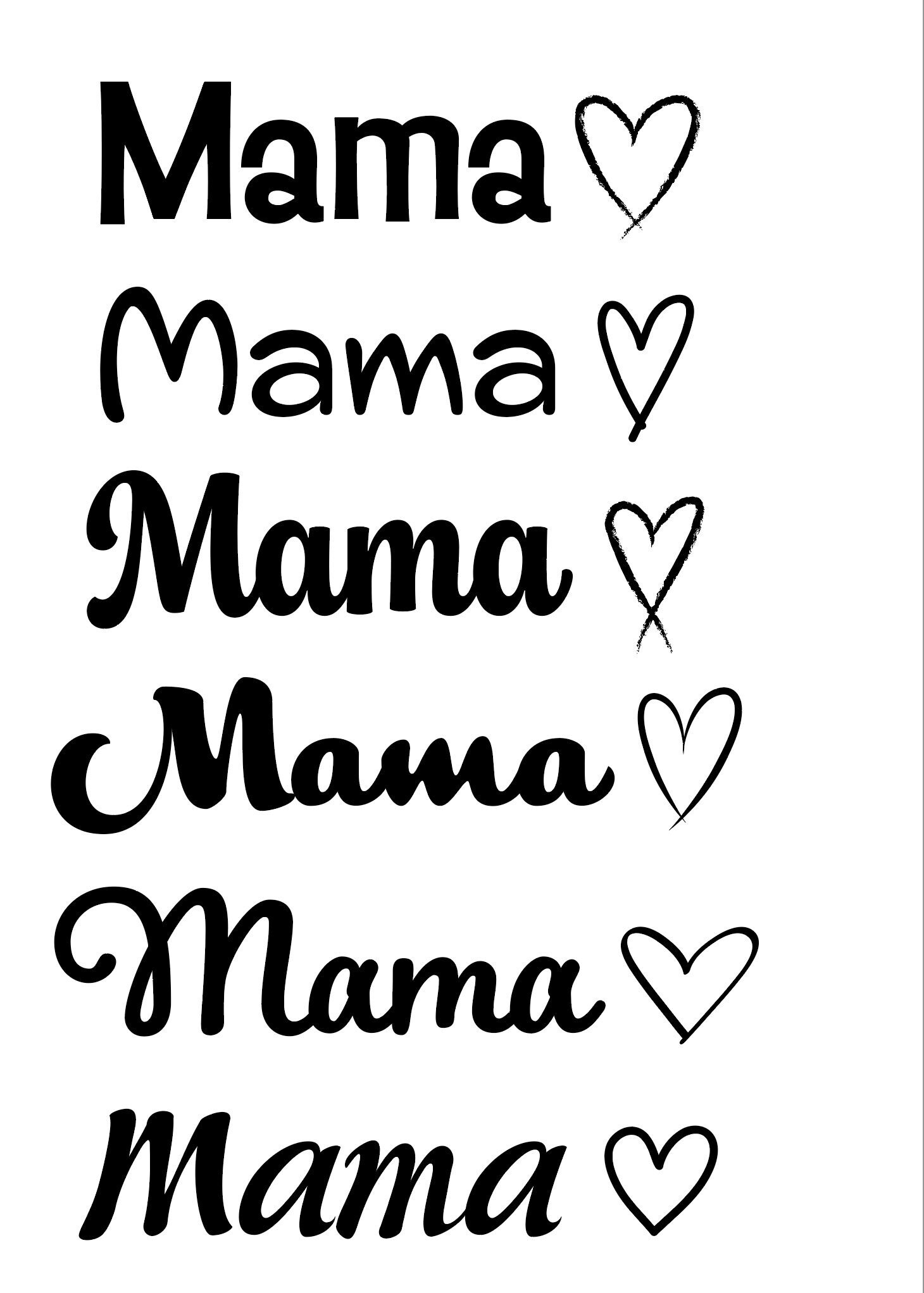 Arquivo plotter SVG AI PNG Letras da mãe, corações - Etsy Portugal