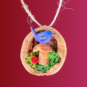 Walnut Shell Miniature Wren Unique Cottagecore Decoration Versatile ...