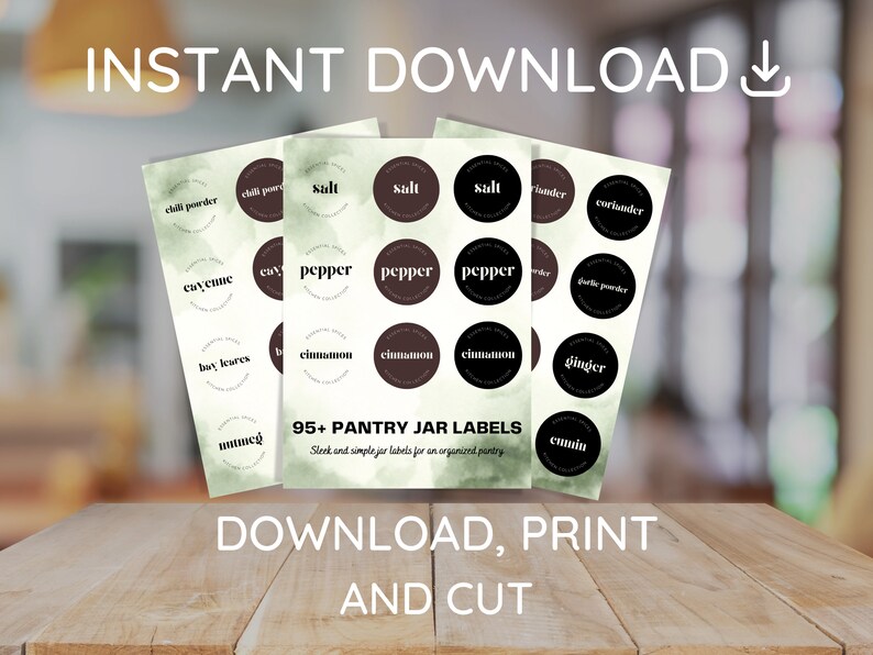 95 Printable Kitchen Pantry Labels Minimal Design Digital Download - Etsy
