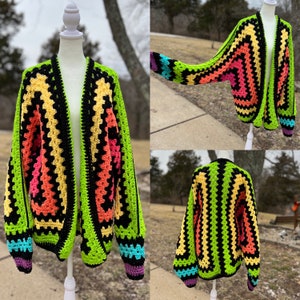 PATTERN: Four-color Hexagon Cardigan Crochet Pattern - Etsy