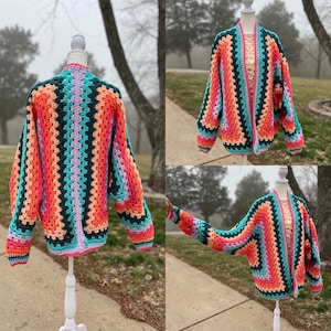 PATTERN: Four-color Hexagon Cardigan Crochet Pattern - Etsy