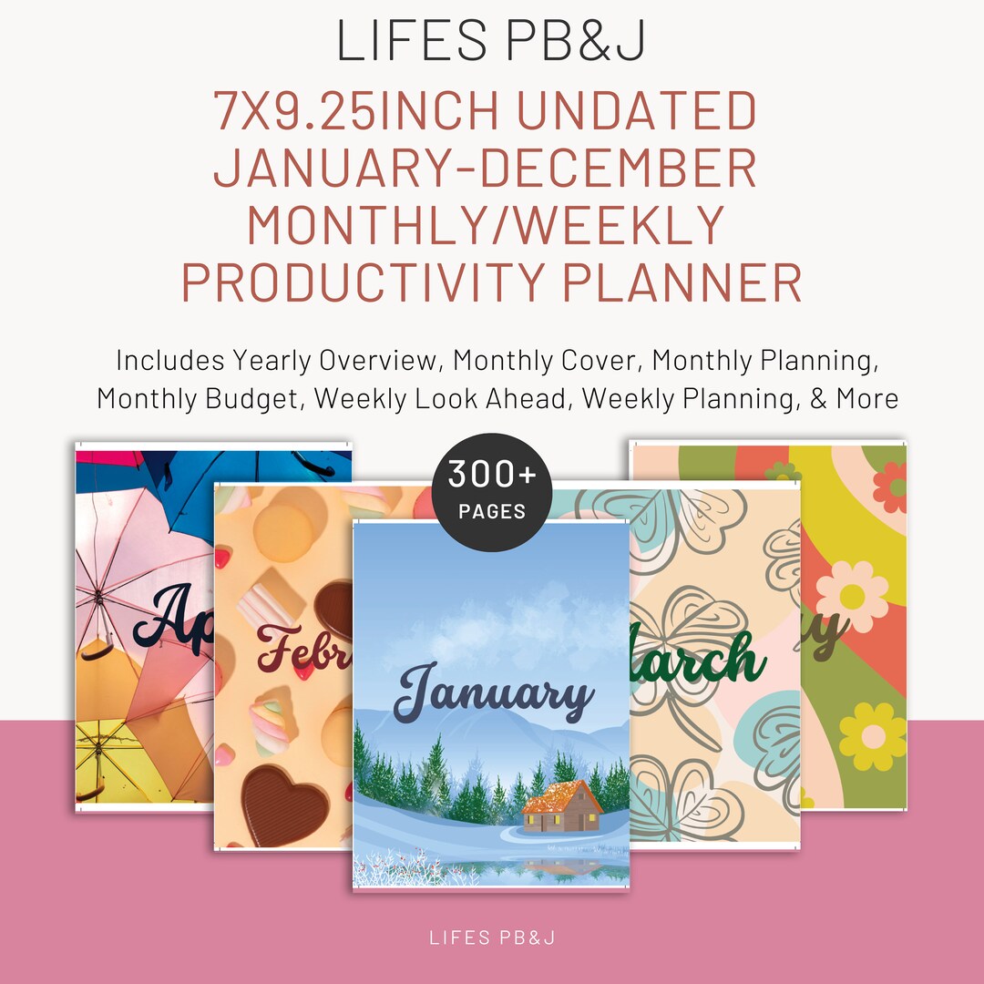 Complete Vertical Productivity Planner Monthly Planner - Etsy