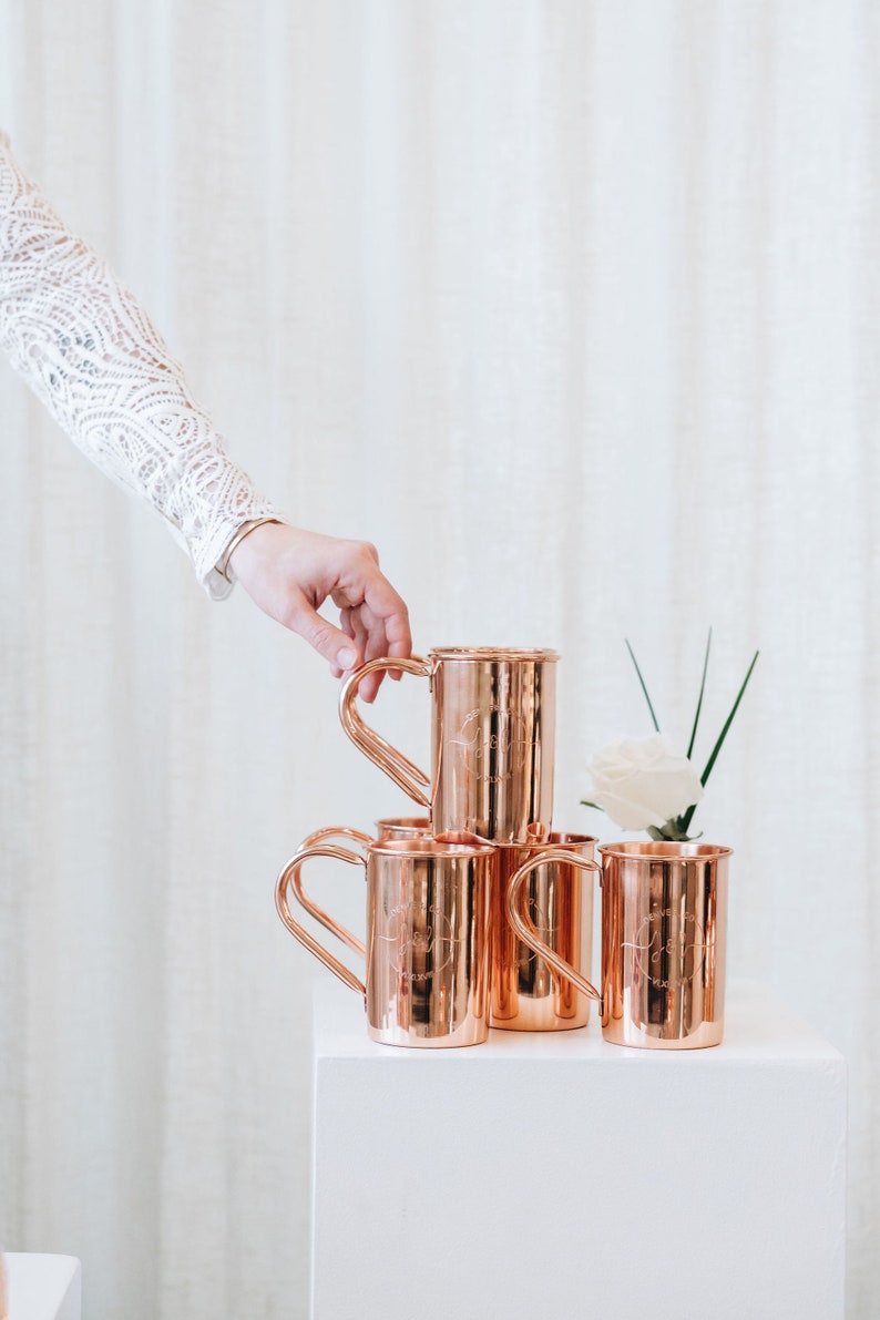 Bulk Custom Engraved Pure Copper Mugs, Personalized Cocktail Drinking ...