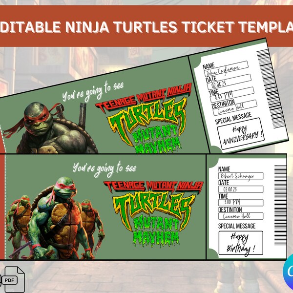 Ninja Turtles Ticket - Etsy