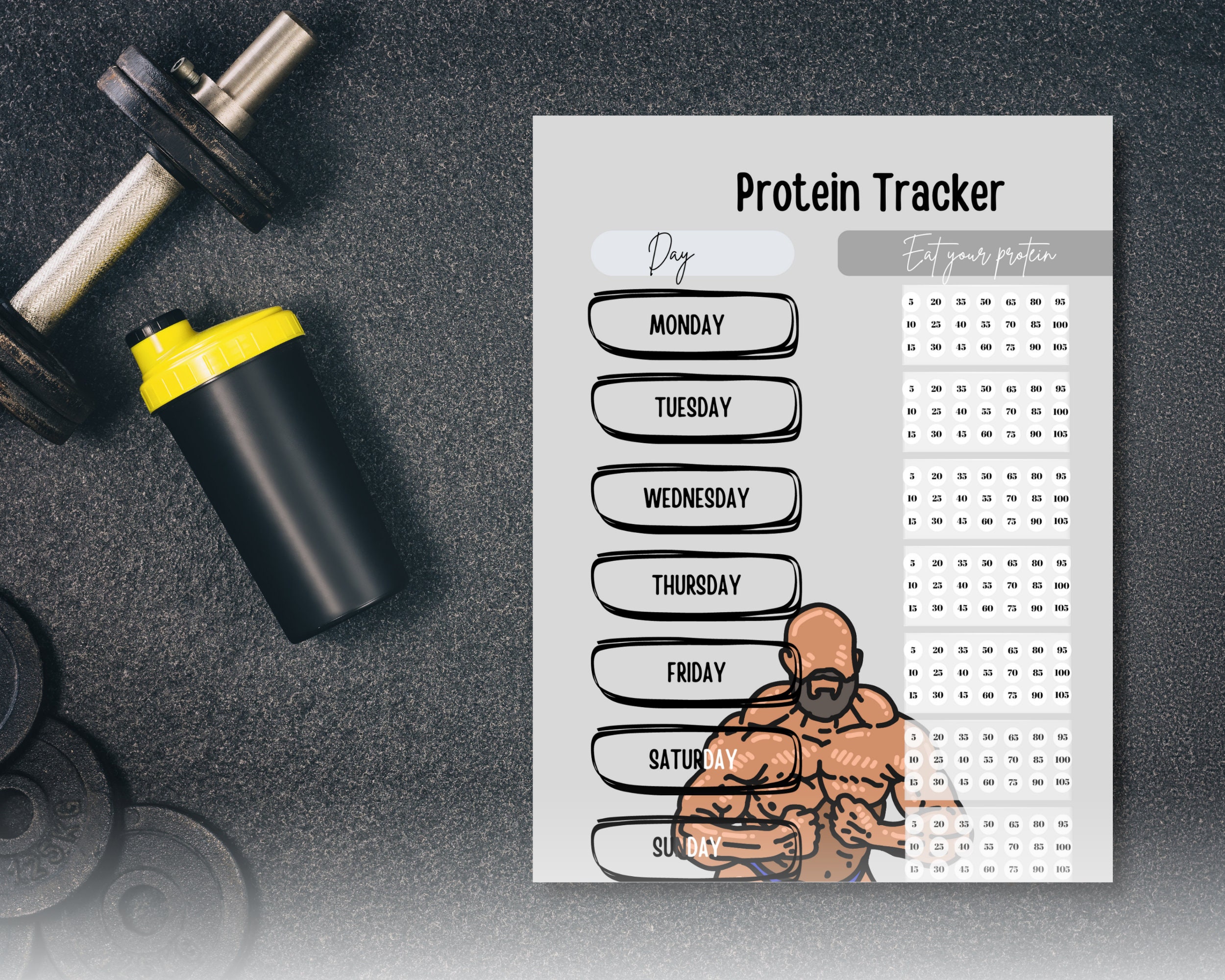 Protein Tracker Sheet /protein Diet Healthy Lifestyle - Etsy