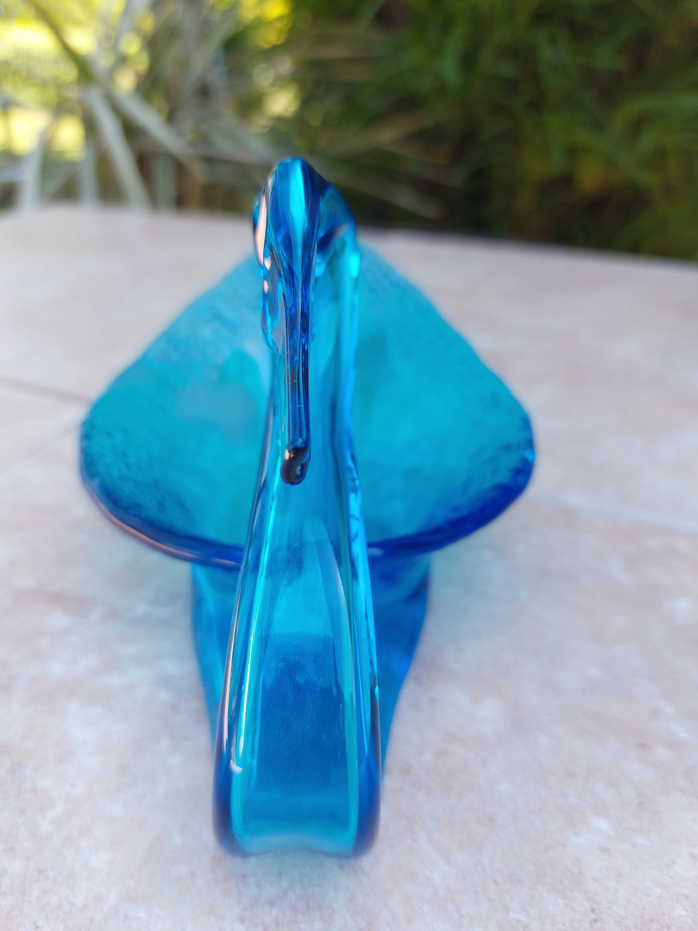 Vintage Blue Swan hand Blown Art Glass - Etsy