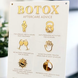 Botox Aftercare Advice 3D Acrylic Sign | Aesthetics Display Signage ...