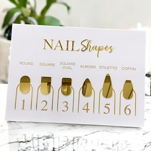 Nail Shape Display Sign | Acrylic Salon Sign | Aesthetics & Nail Care ...