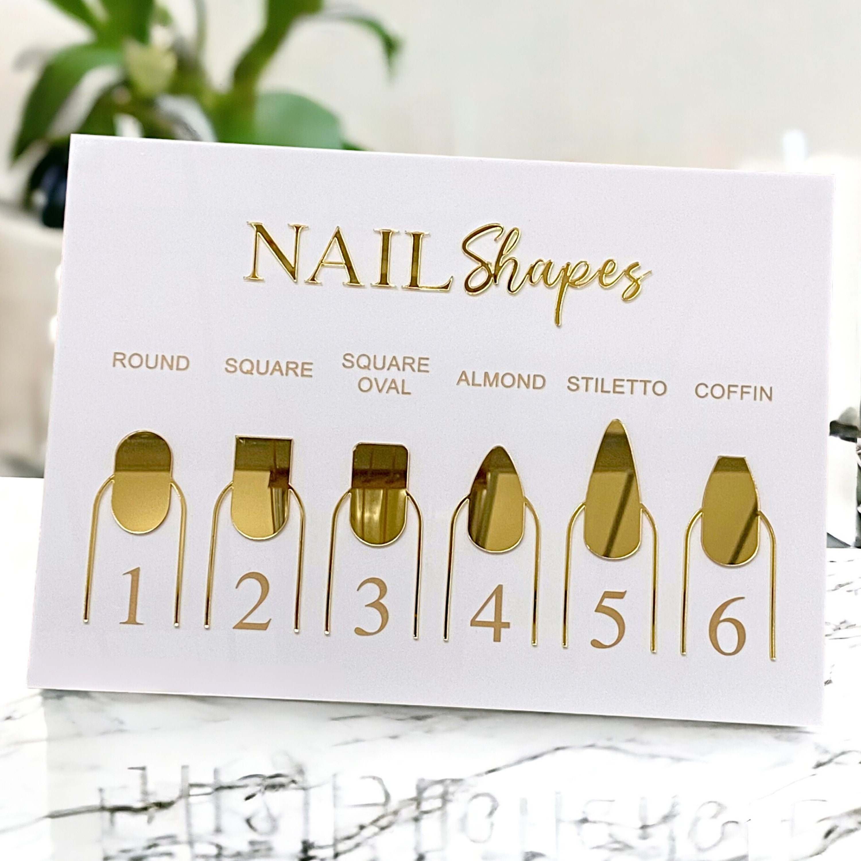 Nail Shape Display Sign | Acrylic Salon Sign | Aesthetics & Nail Care ...