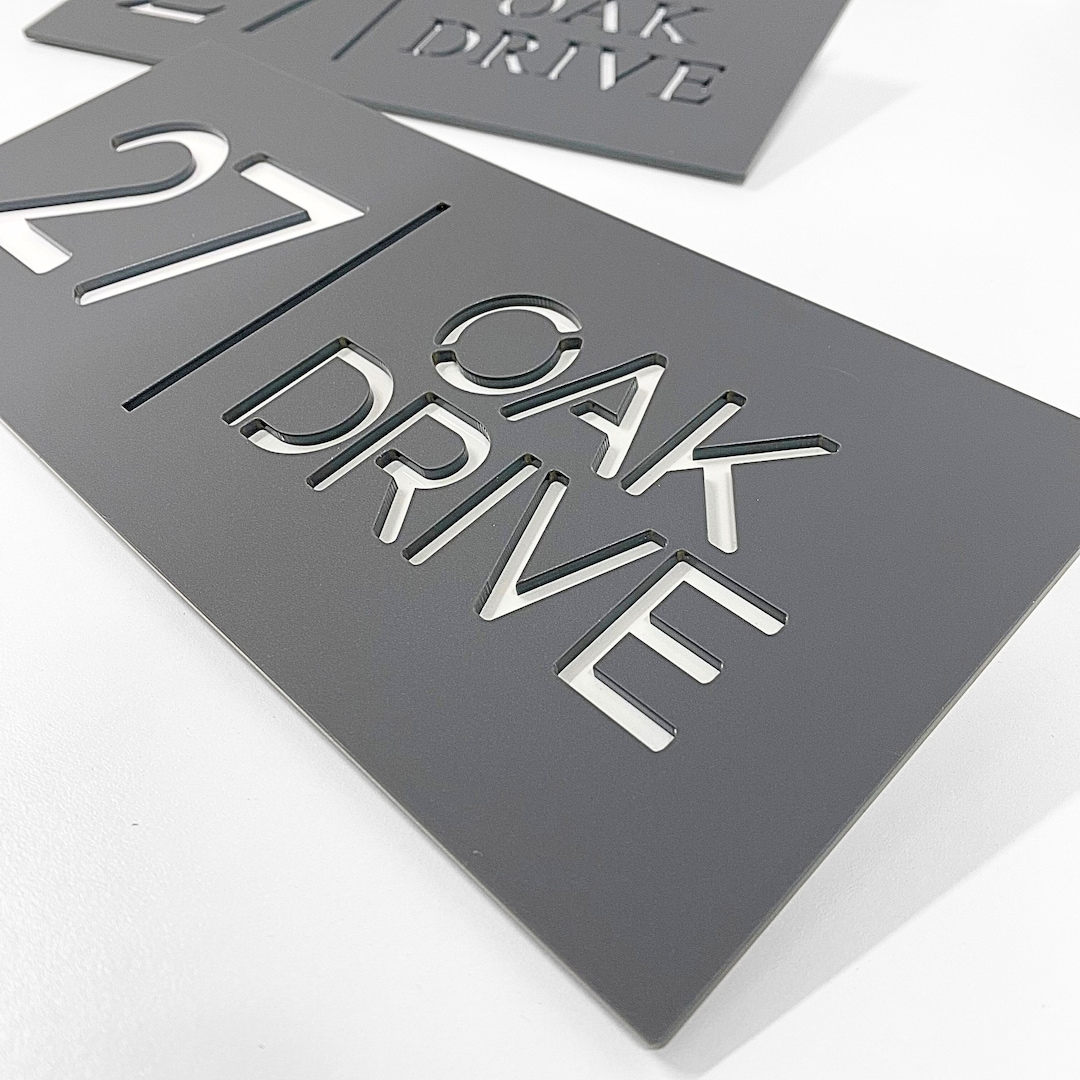 Modern Laser Cut House Sign | Contemporary Stylish Design | Street Name ...