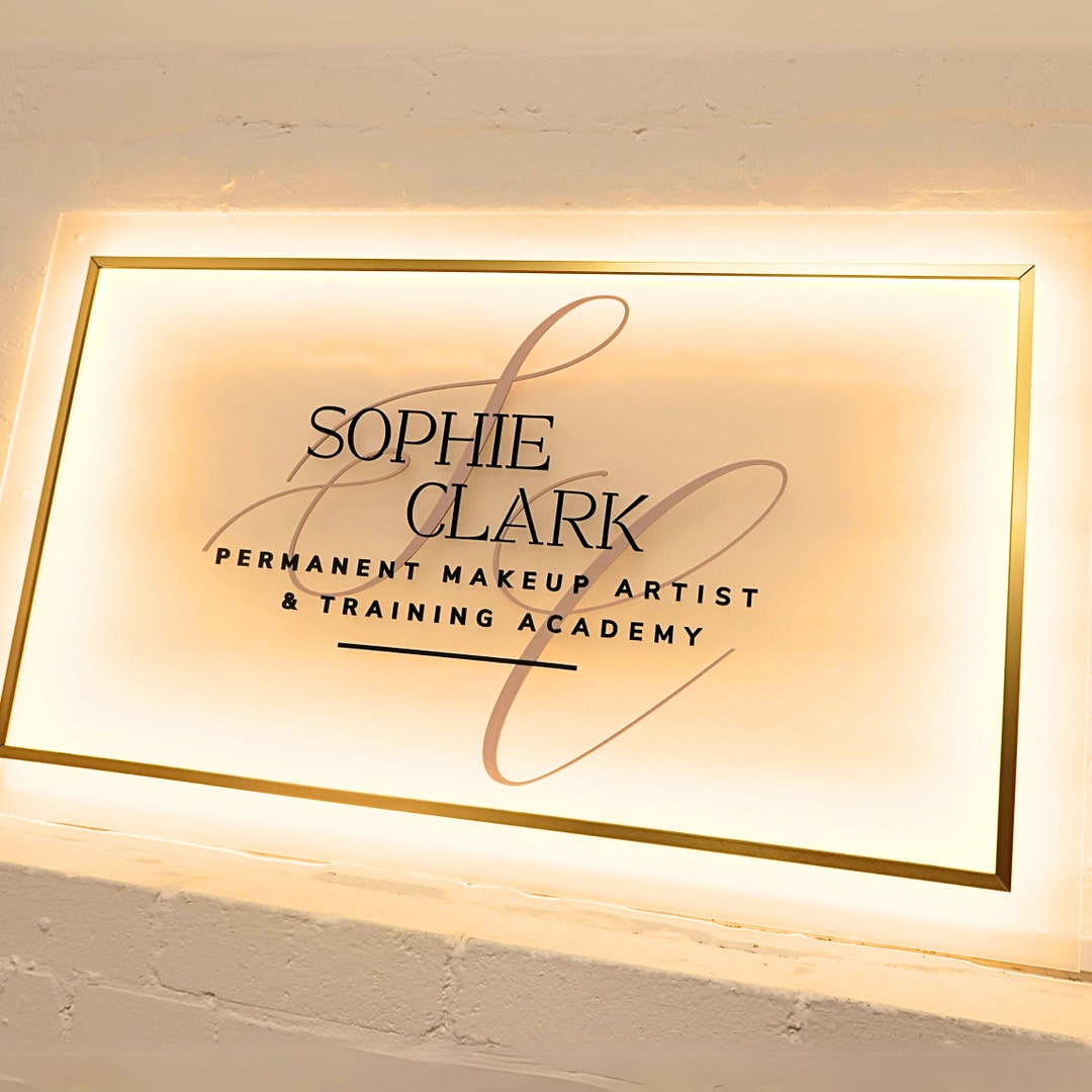 Illuminated 3D Acrylic Logo Sign | Custom Backlit LED Business Signage ...