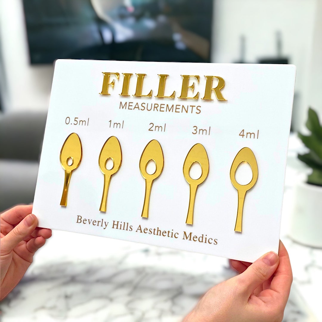 Personalised Filler Measurements Spoon Sign | Lip Filler Syringe Volume ...