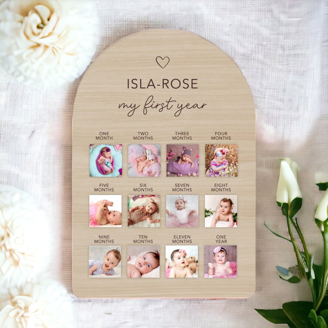 My First Year Photo Board | 1st Birthday Monthly Milestone Memories ...
