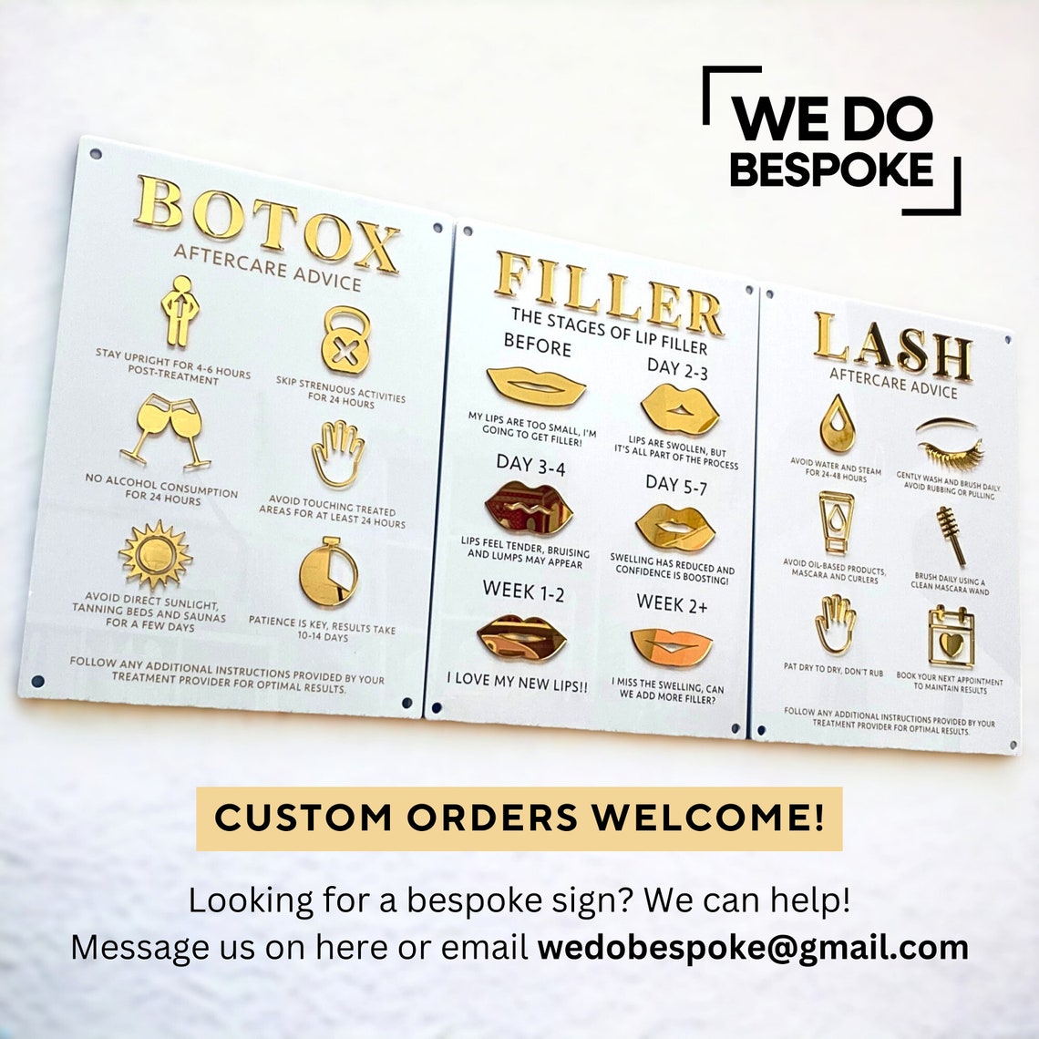 Botox Aftercare 3D Acrylic Salon Sign | Aesthetics Wall Decor, A3 - Etsy