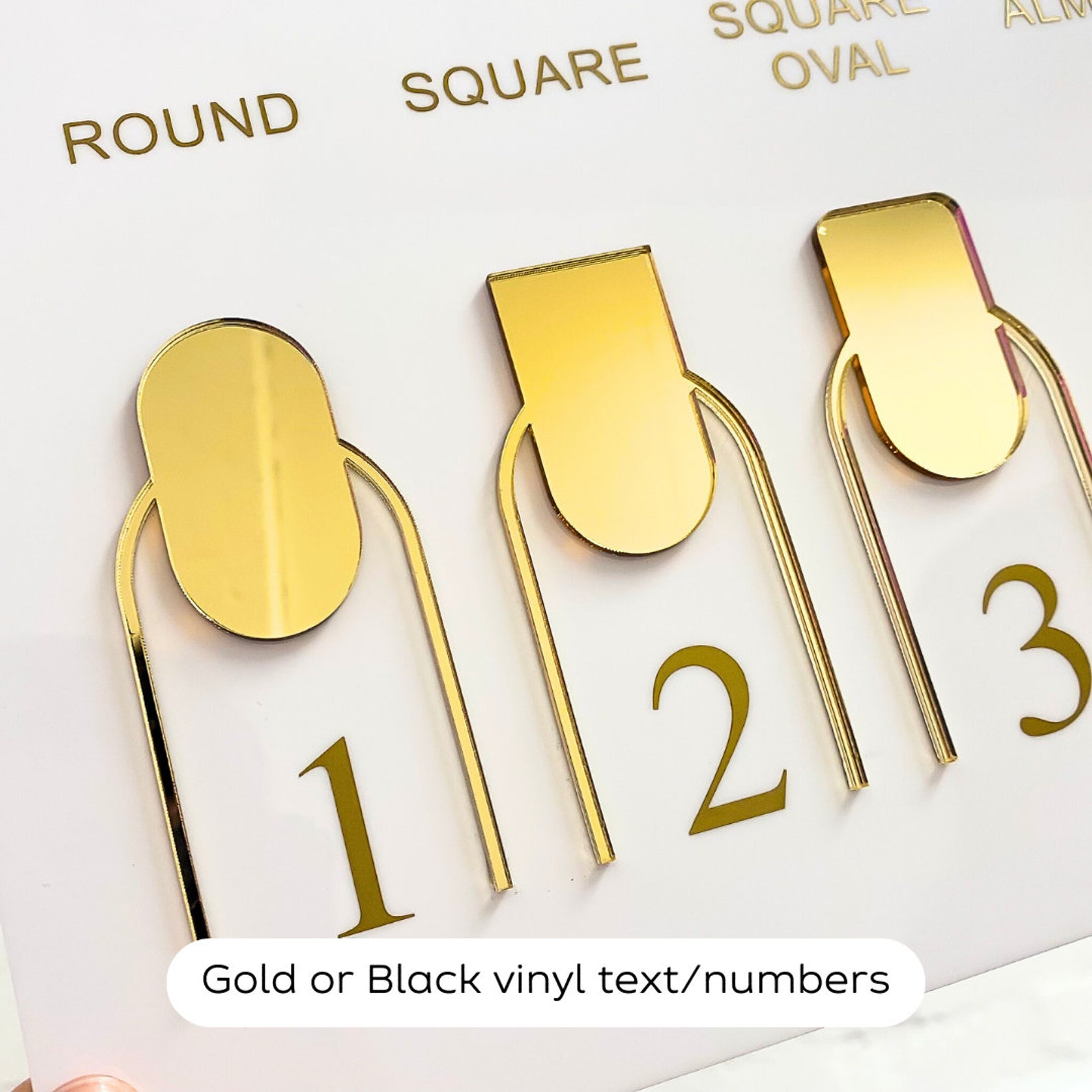Nail Shape Display Sign | Acrylic Salon Sign | Aesthetics & Nail Care ...