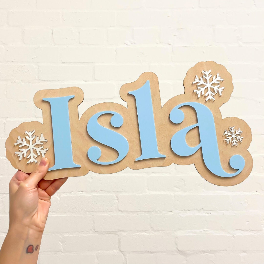 Personalised Children's Name Sign Enchanted Snow - Etsy