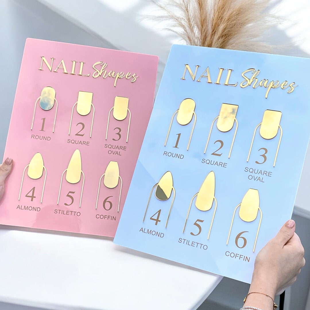 Nail Shape Display Sign | Acrylic Salon Sign | Aesthetics & Nail Care ...