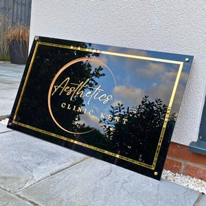 3D Acrylic Business Sign | Custom Text Wall Signage | Rectangle Logo ...