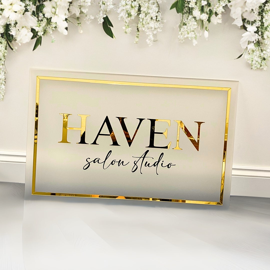 Custom Text Acrylic Wall Sign Hair Salon, Nail Studio, Aesthetics ...