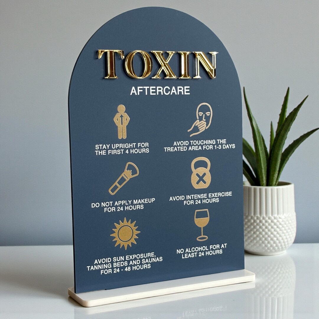 Toxin Aftercare Desk Sign – Acrylic A5 Display for Botox & Aesthetics ...