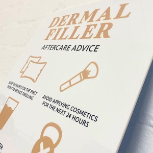 Dermal Filler Aftercare Advice Sign | 3D Acrylic Aesthetics Display ...