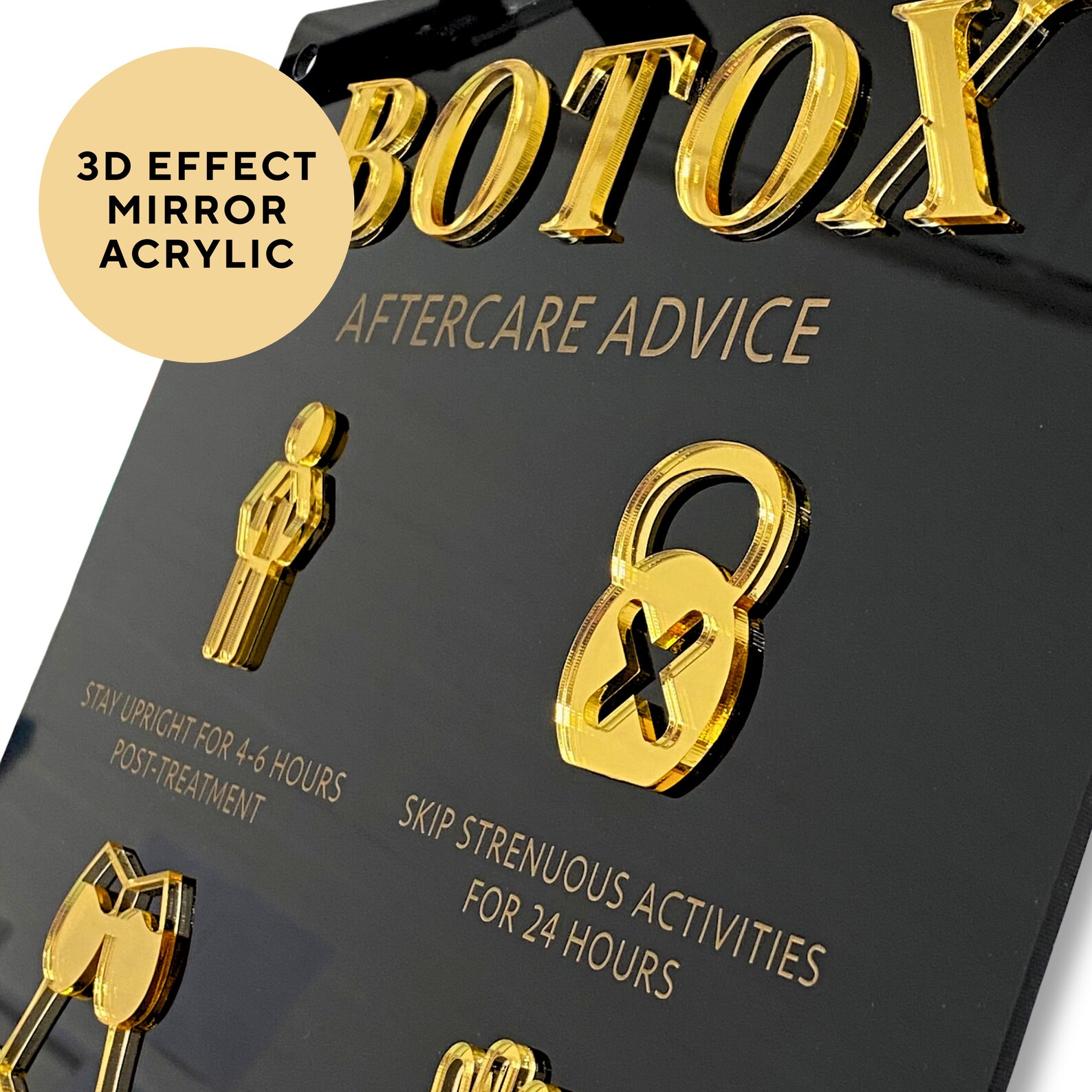 Botox Aftercare Advice 3D Acrylic Sign | Aesthetics Display Signage ...