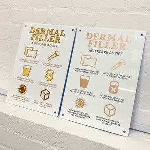 Dermal Filler Aftercare Advice Sign | 3D Acrylic Aesthetics Display ...