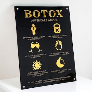 Botox Aftercare Advice 3D Acrylic Sign | Aesthetics Display Signage ...