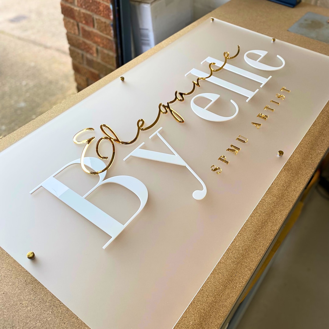 Custom Logo Stand-off Wall Sign | Professional Rectangle Business Signs ...