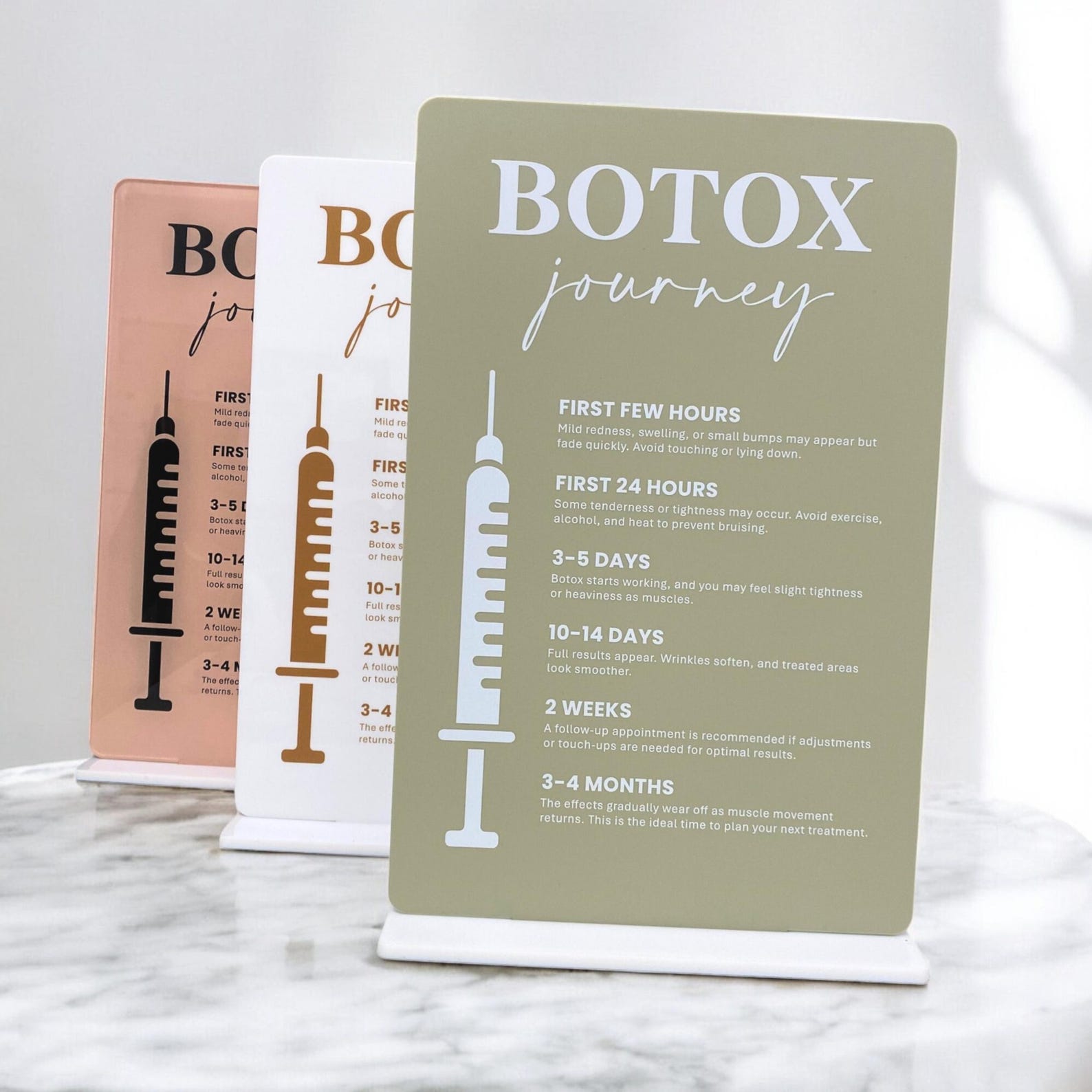 Botox Journey Acrylic Stand Sign | Aesthetics Clinic Desk Acrylic ...