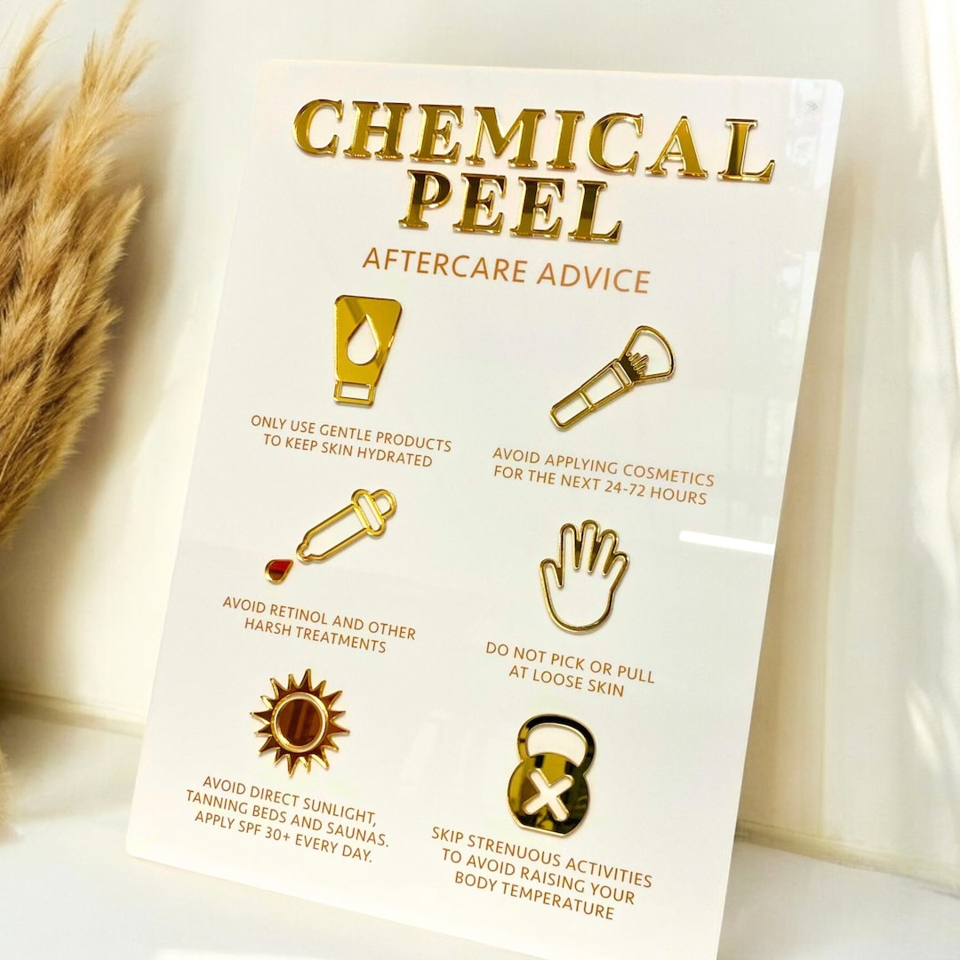 Chemical Peel Aftercare Advice Sign | 3D Acrylic Aesthetics Display ...