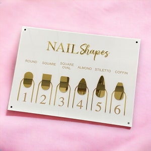 Nail Shape Display Sign | Acrylic Salon Sign | Aesthetics & Nail Care ...