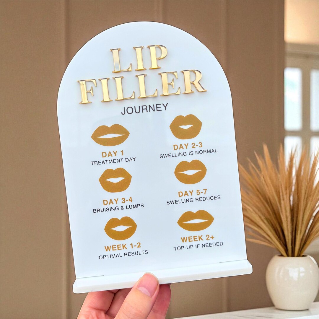 Lip Filler Journey Acrylic Desk Stand Sign – Aesthetics Studio Signage ...