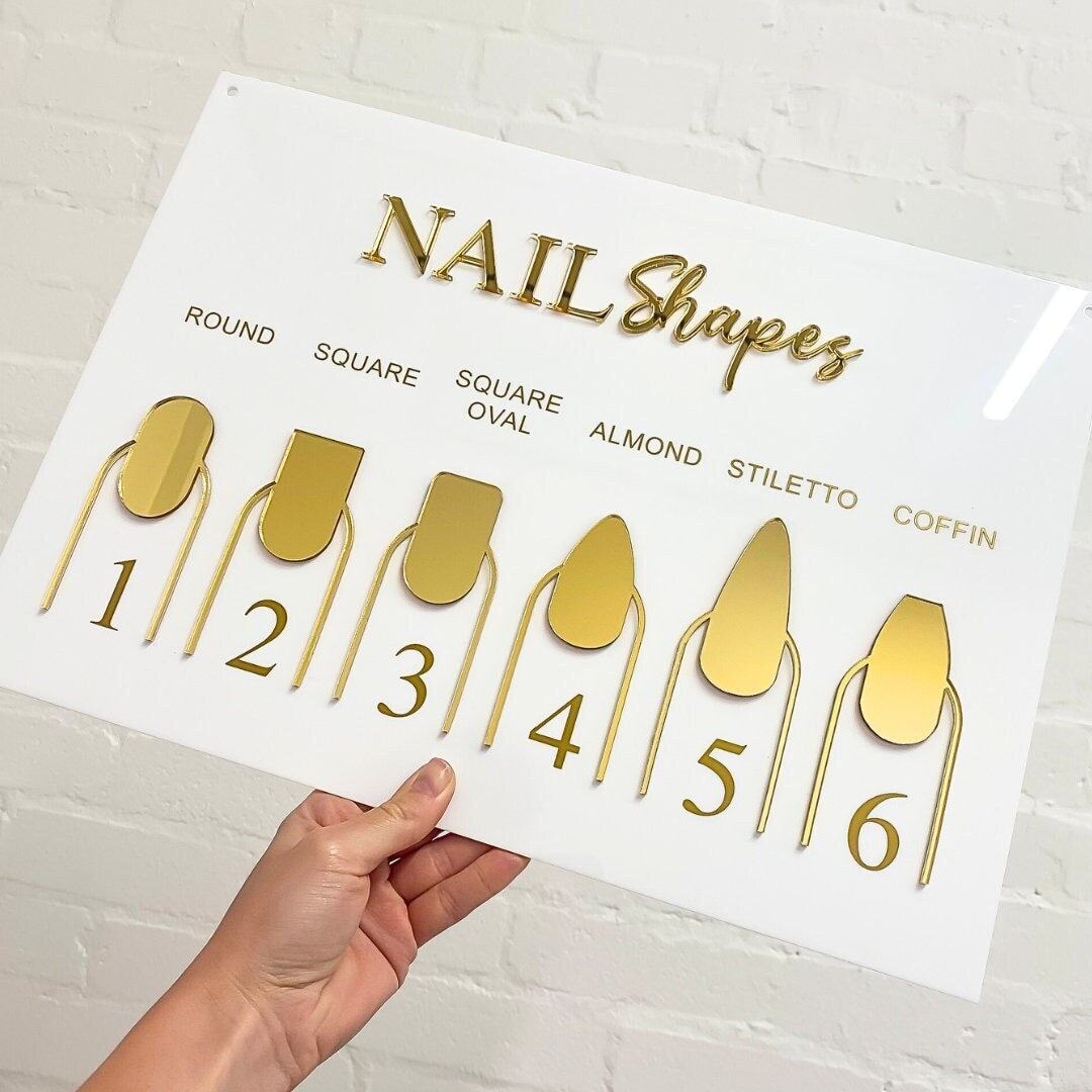 Nail Shape Display Sign | Acrylic Salon Sign | Aesthetics & Nail Care ...