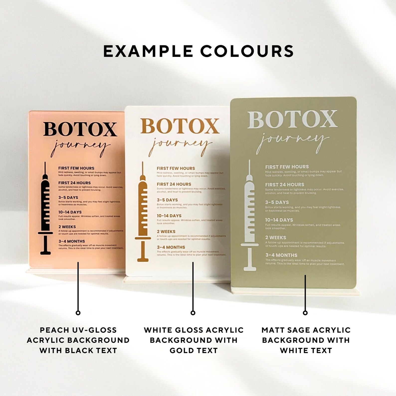 Botox Journey Acrylic Stand Sign | Aesthetics Clinic Desk Acrylic ...