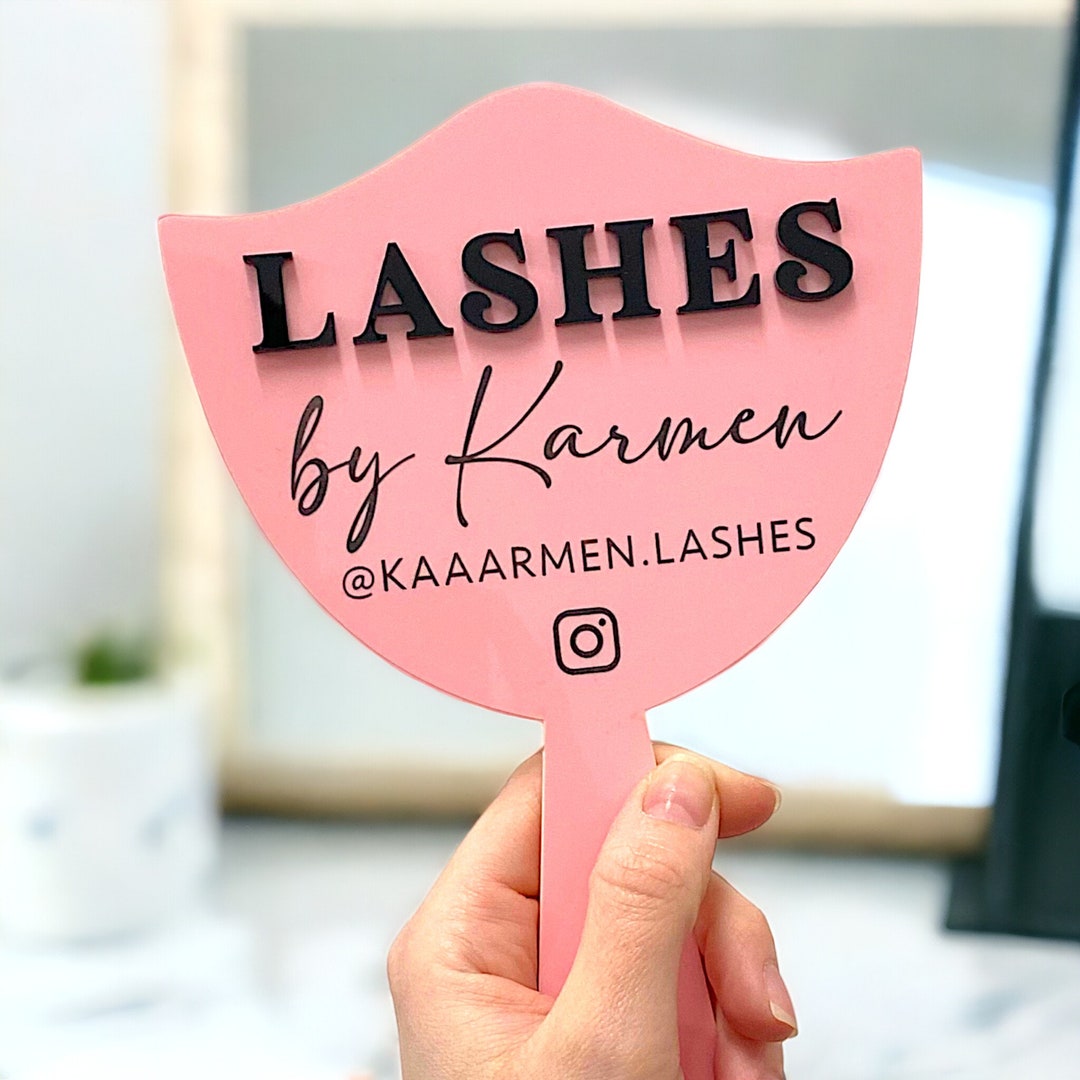 Personalised Eyelash Technician Prop | Handheld Mirror Social Media ...