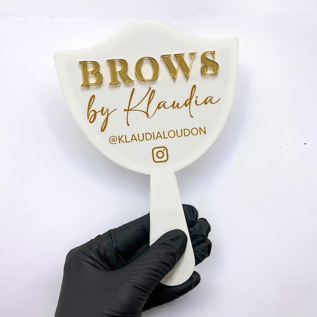 Personalised Brow Technician Prop Handheld Mirror Social Media Prop ...