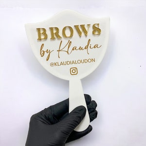 Personalised Brow Technician Prop | Handheld Mirror Social Media Prop ...
