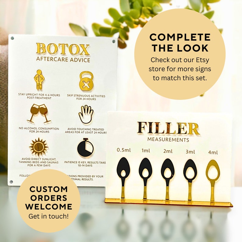 Filler Measurements Spoon Sign + Stand | Lip Filler Syringe Volume ...