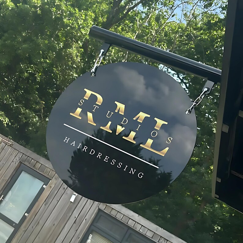Outdoor Hanging Business Sign | Custom Logo Shop Signage | Projecting ...