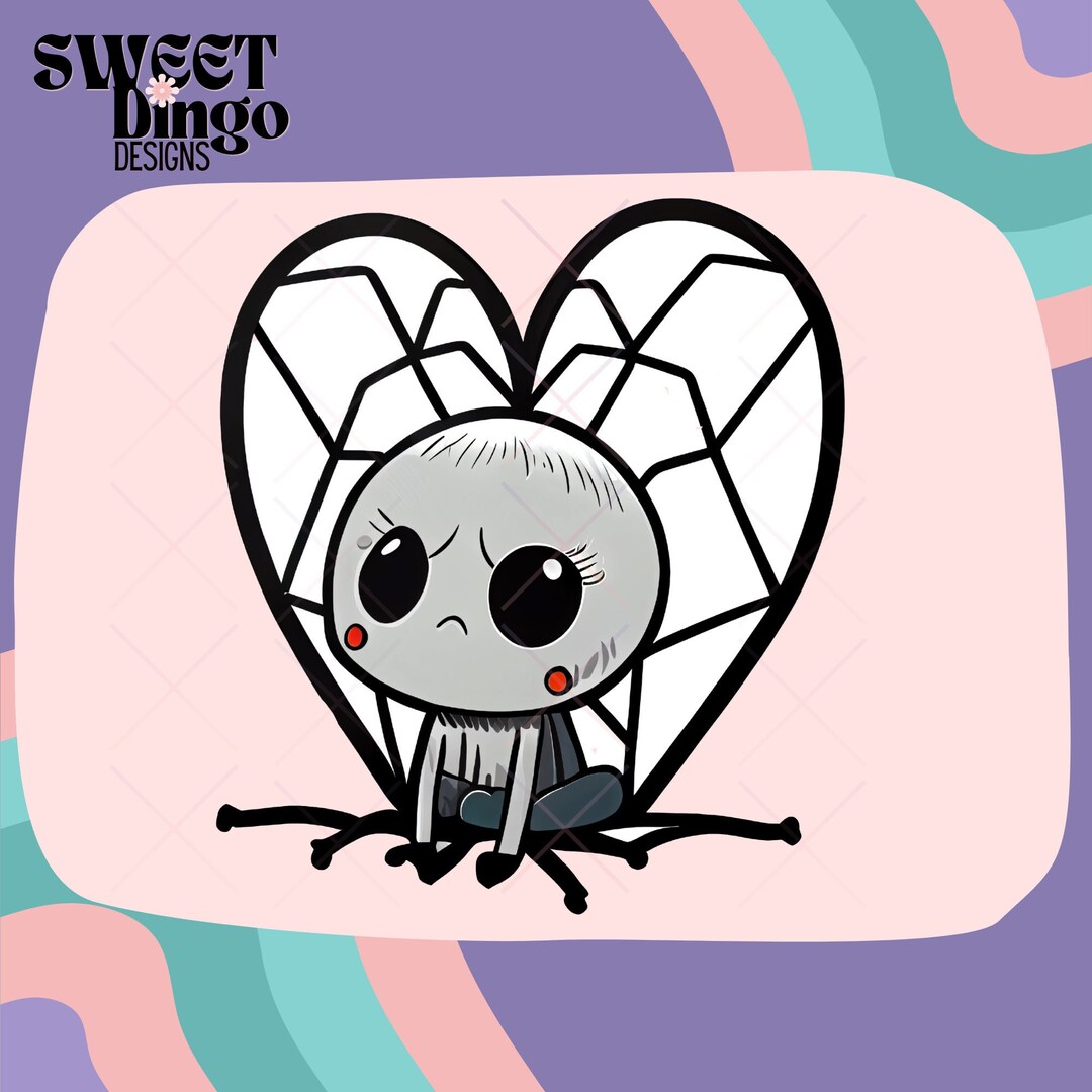 Sad and Mad Heart Spider Image Cartoon PNG Set Digital Download ...