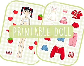 Printable Dress up Paper Doll Set, Cute Coquette Doll, Busy Book ...