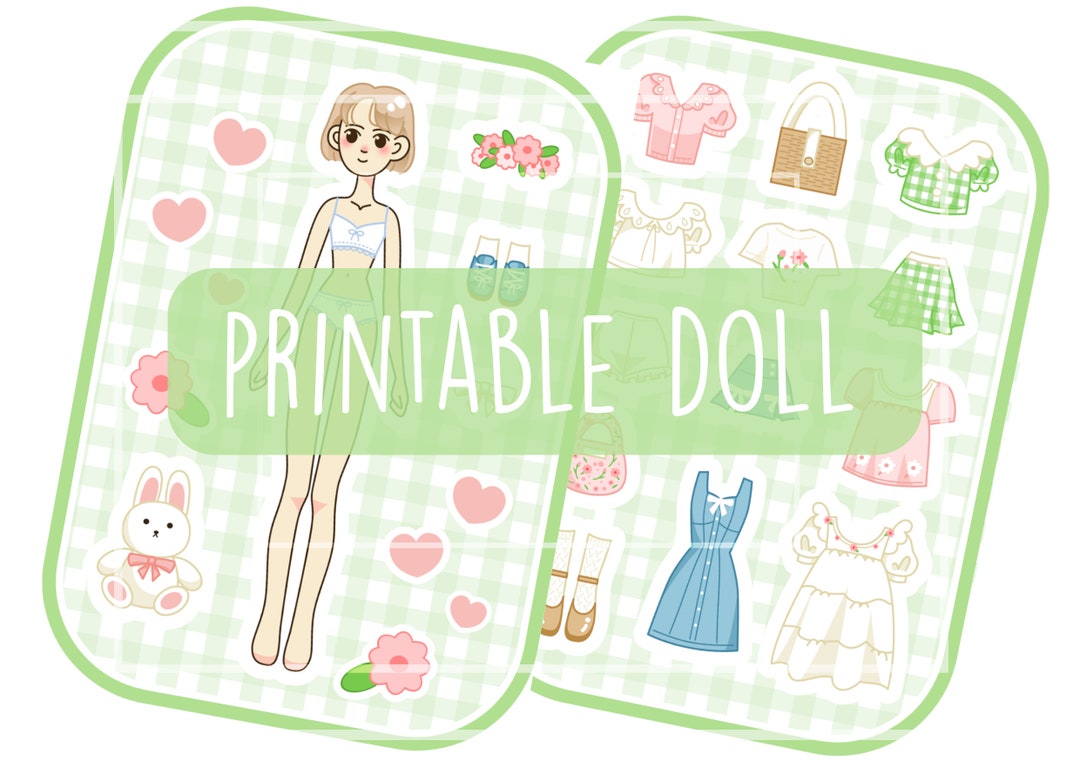 Printable Dress up Paper Doll Set, Cute Spring Flowers, Busy Book ...