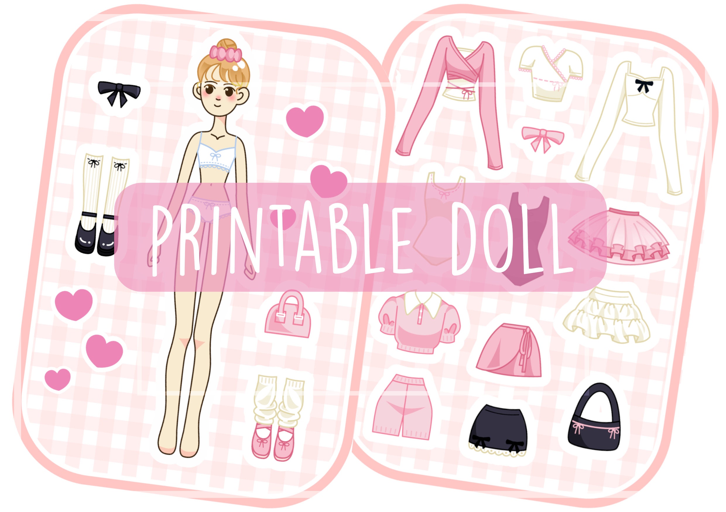 Printable Dress up Paper Doll Set, Ballerina, Balletcore, Busy Book ...